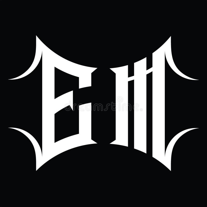 EM Logo Monogram with Abstract Shape Design Template Stock Vector ...