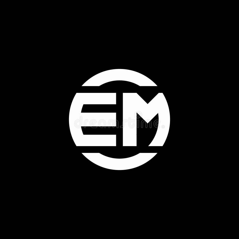 EM Logo Monogram Isolated on Circle Element Design Template Stock ...