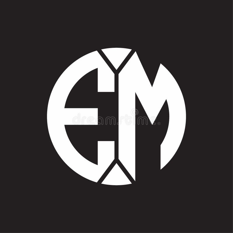 EM Logo Monogram with Piece Circle Ribbon Style Stock Vector ...