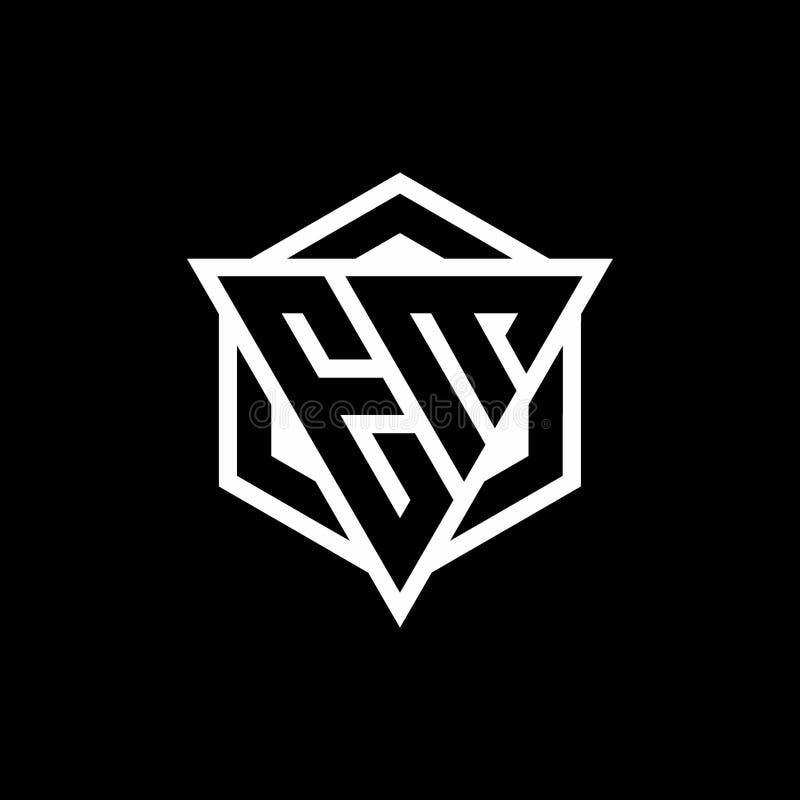 EM Logo Monogram with Triangle and Hexagon Shape Combination Stock ...