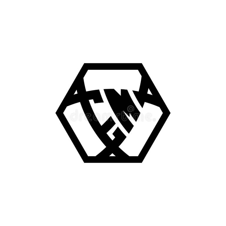 EM Logo Monogram Triangle Shield Hexagonal Style Stock Vector ...