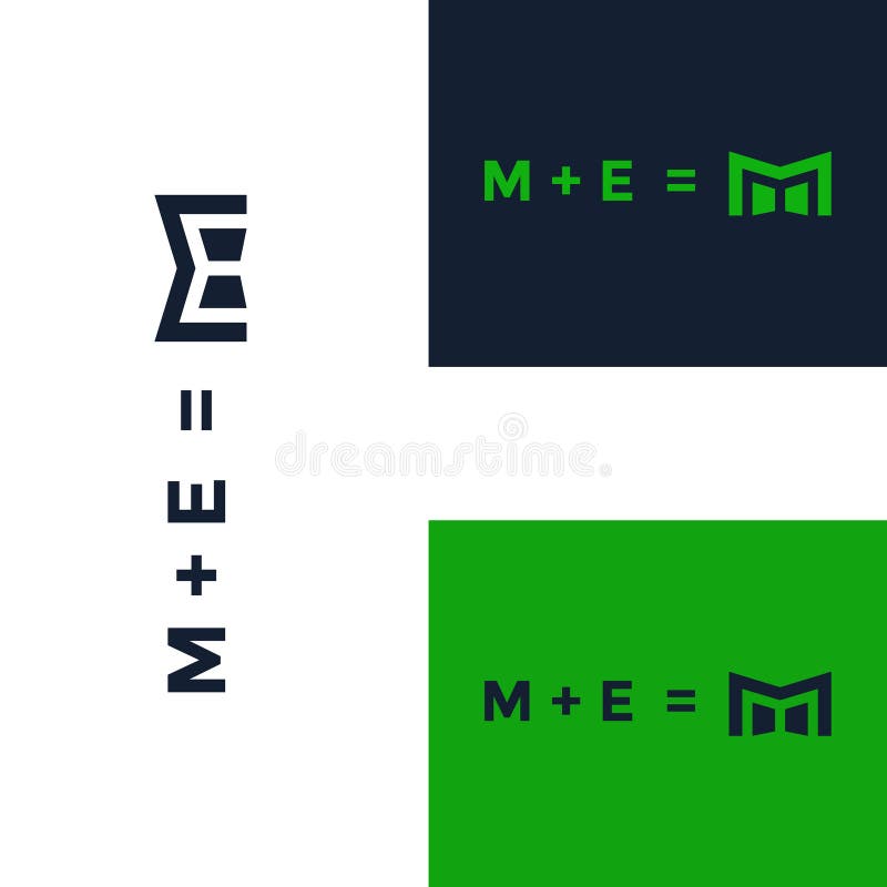 EM, ME Logo Design Template Vector Graphic Branding Element. Stock ...