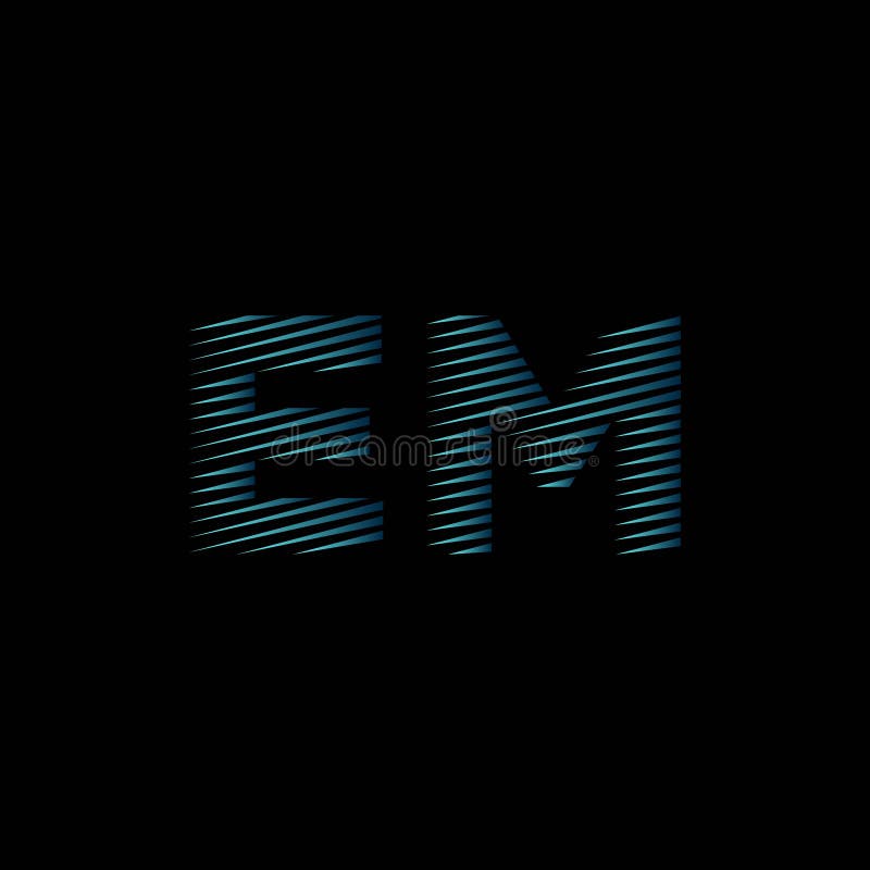 EM Monogram Lines Style Blue Light Vector Stock Vector - Illustration ...