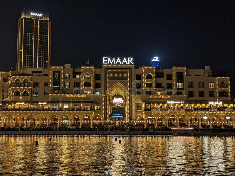 Emaar night views editorial photography. Image of light - 268385137