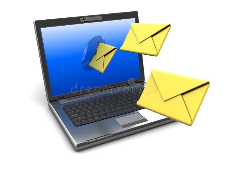 Email stock illustration. Illustration of laptop, motion - 10418249