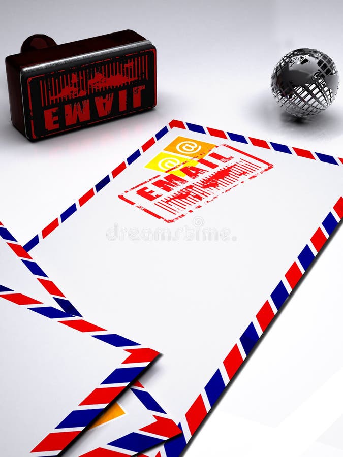 Stamps with email theme stock vector. Illustration of advertising - 4389363