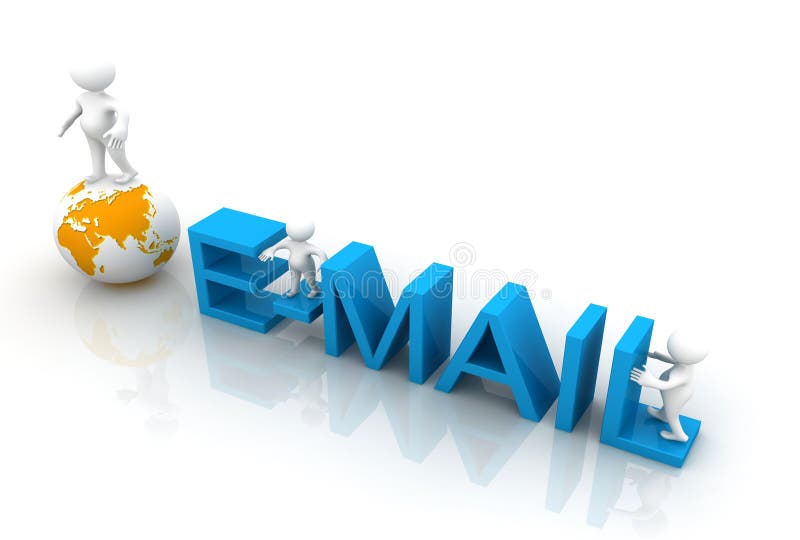 Email 3D with Earth Globe and Stars Stock Illustration - Illustration ...