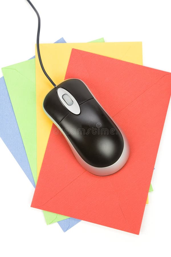 Email imagen de archivo. Imagen de amarillo, aislado, azul - 4335207