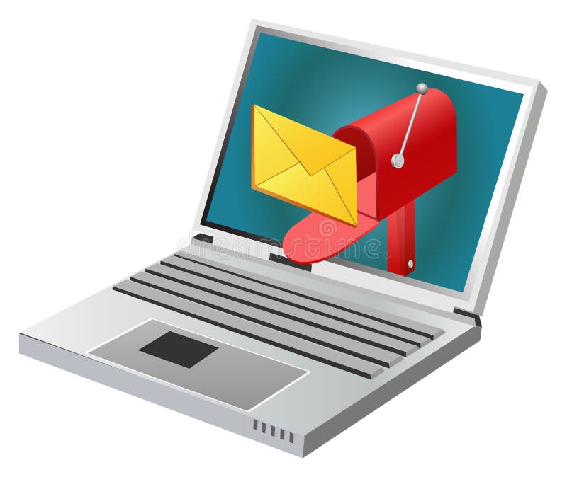 Email stock illustration. Illustration of laptop, motion - 10418249