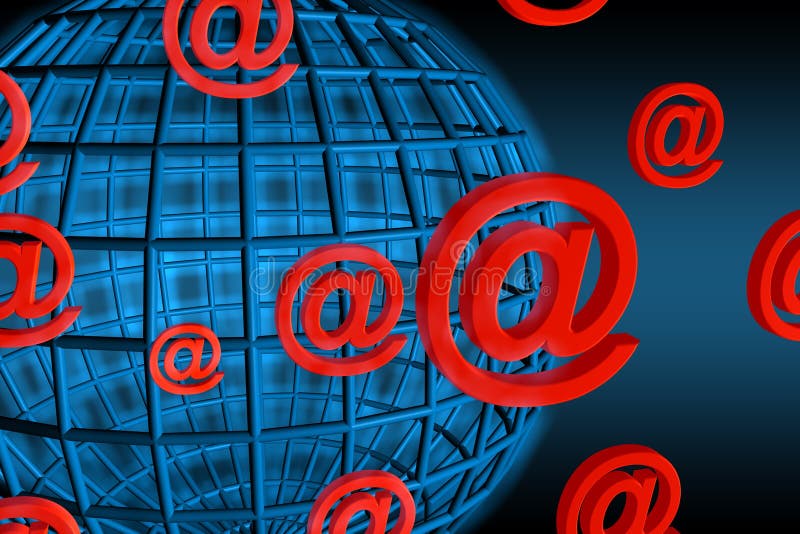 Email concept with globe stock illustration. Illustration of mouse ...