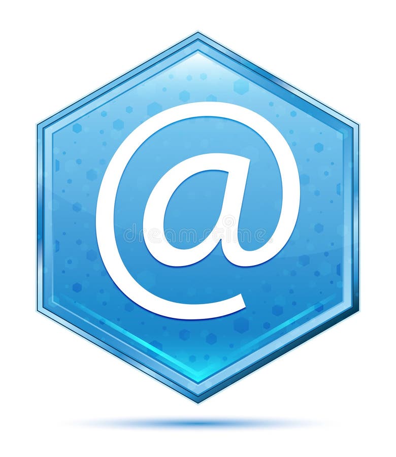 Email Address Icon Crystal Blue Hexagon Button Stock Illustration ...