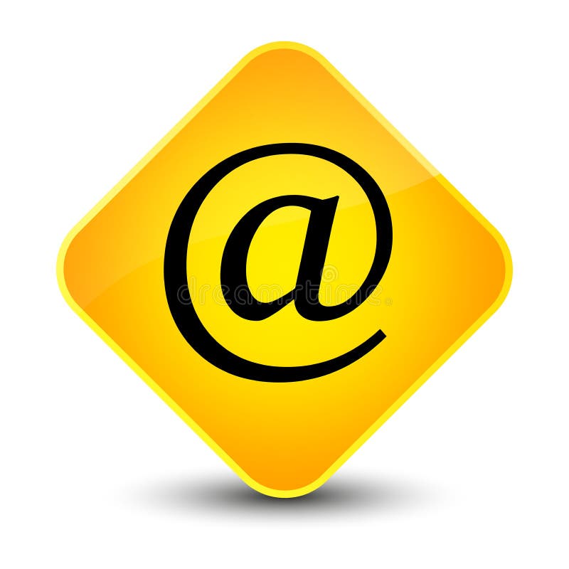 Email Address Icon Elegant Yellow Diamond Button Stock Illustration ...
