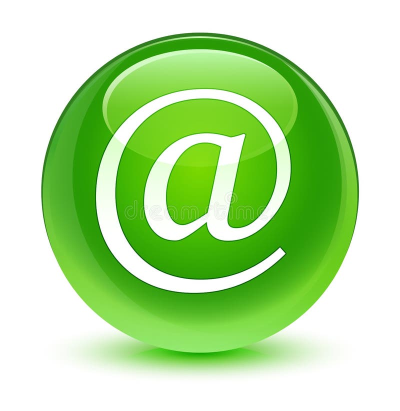 Email Address Icon Glassy Green Round Button Stock Illustration ...