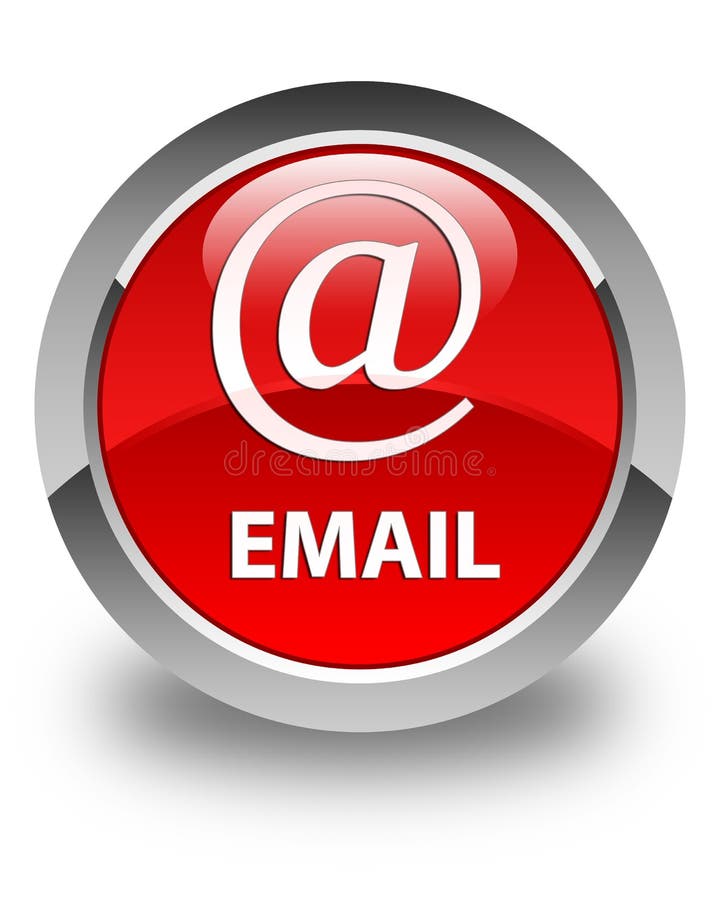 Email (address Icon) Glossy Red Round Button Stock Illustration ...