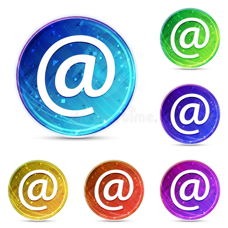 Email Address Icon Isolated on Glassy Blue Round Button Abstract Stock ...