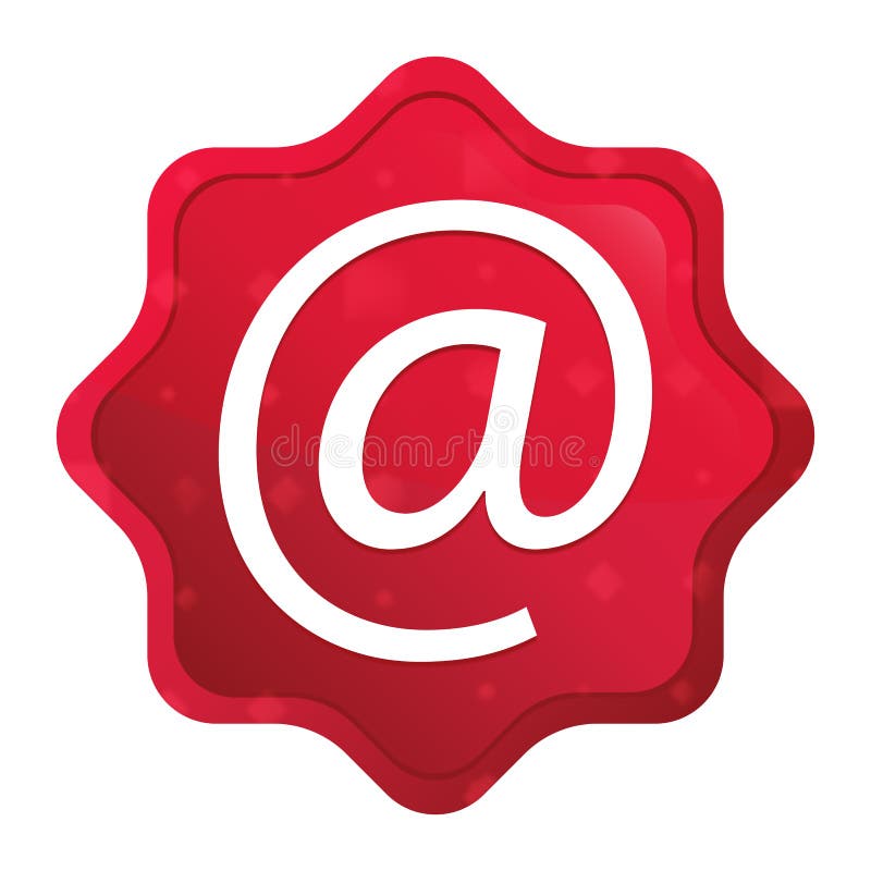 Email Address Icon Misty Rose Red Starburst Sticker Button Stock ...