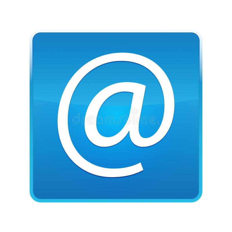 Email Address Icon Shiny Blue Square Button Stock Illustration ...