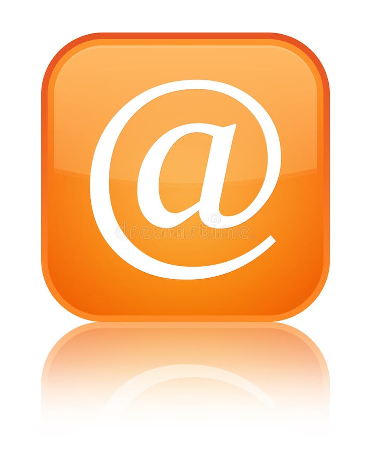 Email Address Icon Special Orange Square Button Stock Illustration ...