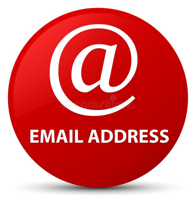 Email Address Red Round Button Stock Illustration - Illustration of ...