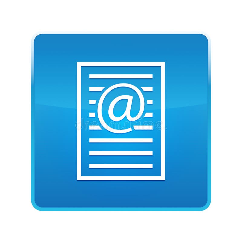 Email Address Page Icon Shiny Blue Square Button Stock Illustration ...