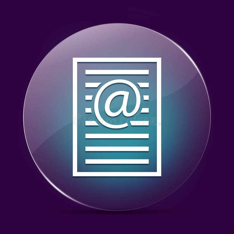 Email Address Page Moonlight Glass Round Button Abstract on a Dark ...