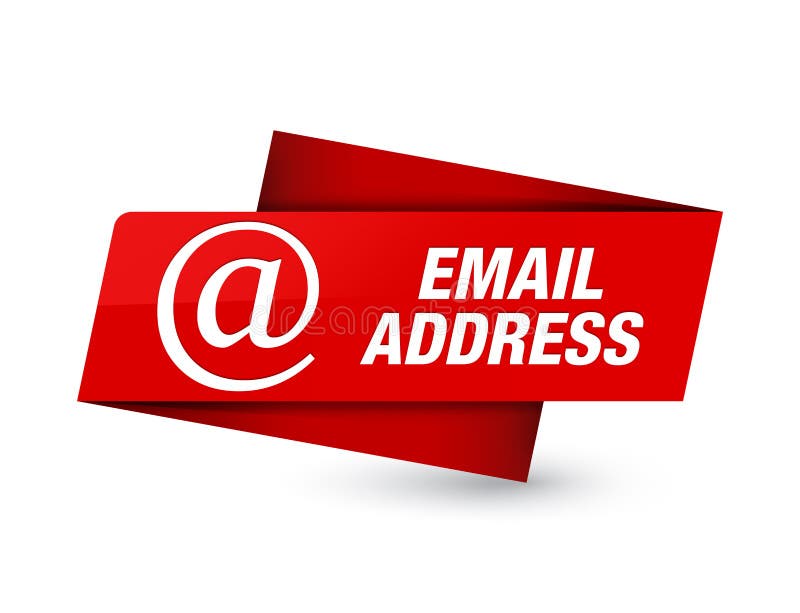 Email Address Premium Red Tag Sign Stock Illustration - Illustration of ...