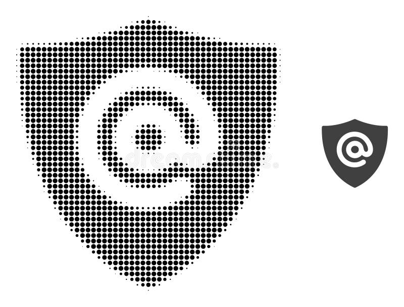 Email Address Shield Halftone Dotted Icon Stock Illustration ...