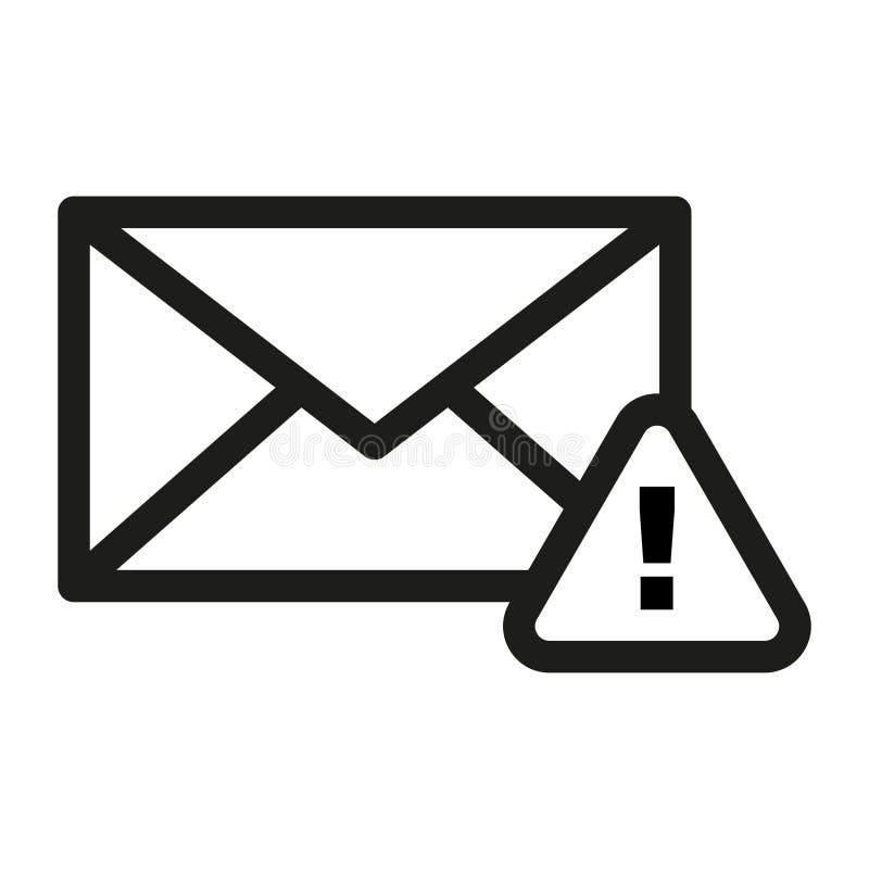 Email Alert Icon. Envelope with Warning Sign. Simple Vector ...