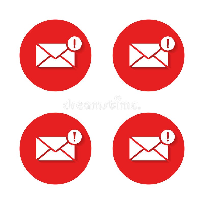 Email Alert Icon with Exclamation Mark. Message Envelope with Warning ...