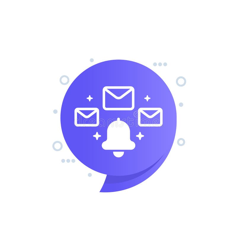 Email alert icon for web stock vector. Illustration of mass - 265587560