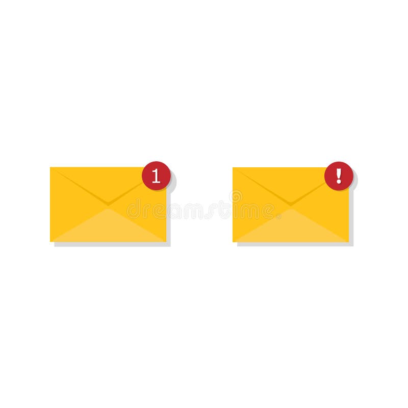Email Alert Icons Isolated on White Background for Business Website ...