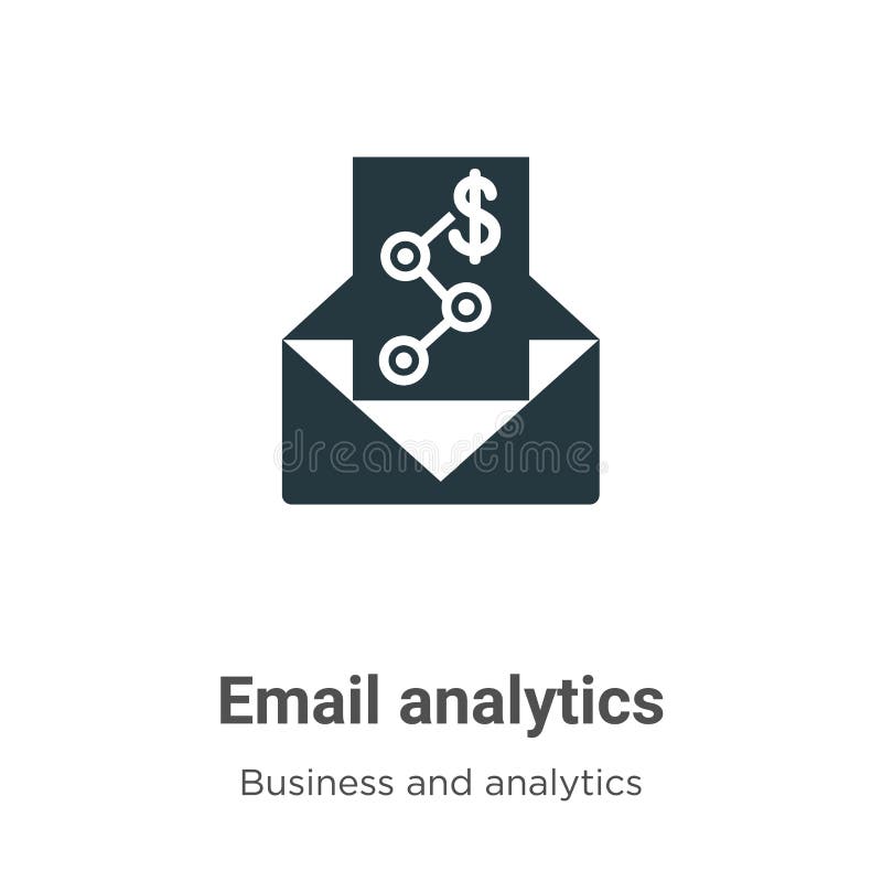 Email Analytics Vector Icon on White Background. Flat Vector Email ...