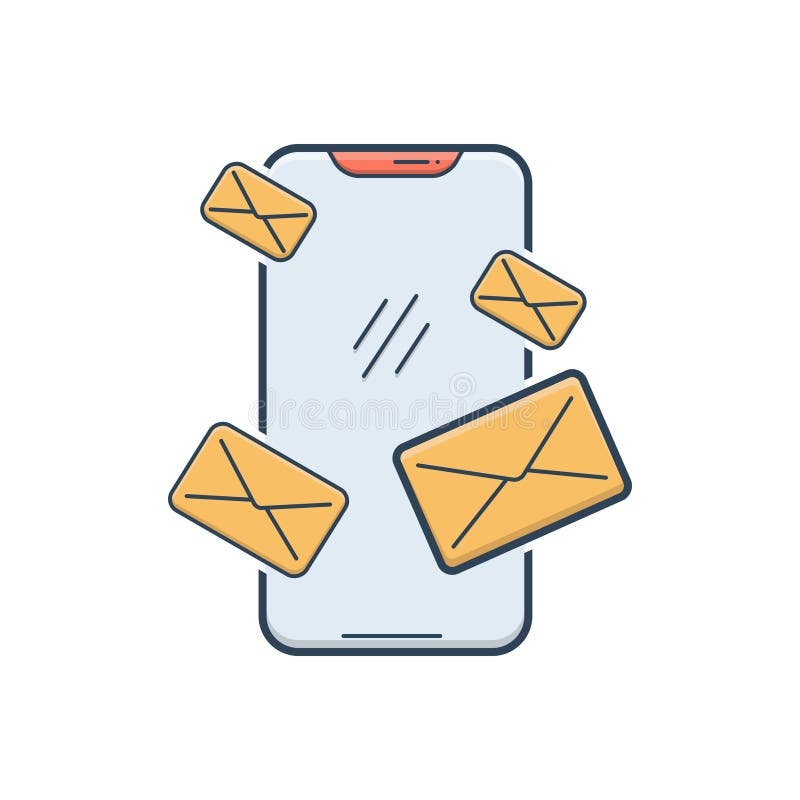 Color Illustration Icon for Email App, Smartphone and Message Stock ...