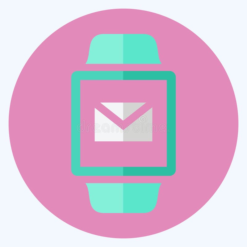 Email App Icon in Trendy Flat Style Isolated on Soft Blue Background ...