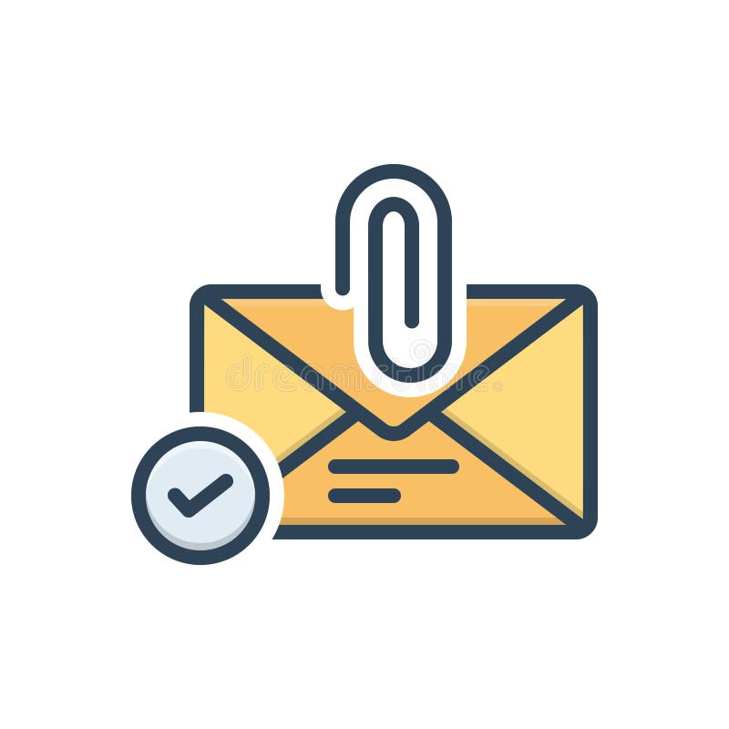 Color Illustration Icon for Email Attachment, Attach and Communication ...