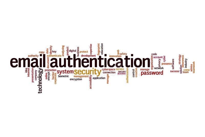 Email Authentication Word Cloud Concept Stock Illustration ...