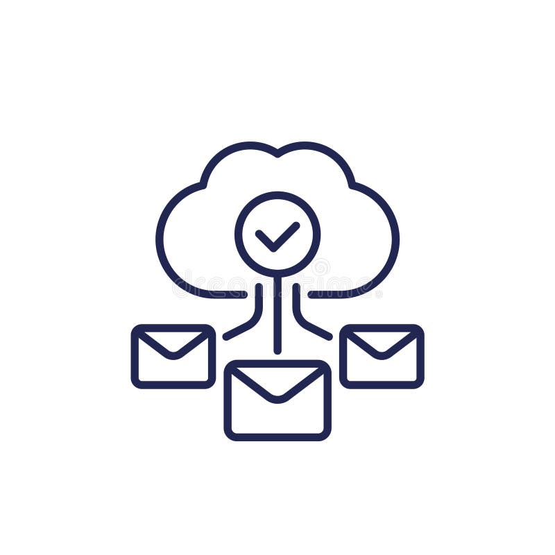 Email Automation, SaaS Line Icon Stock Illustration - Illustration of ...