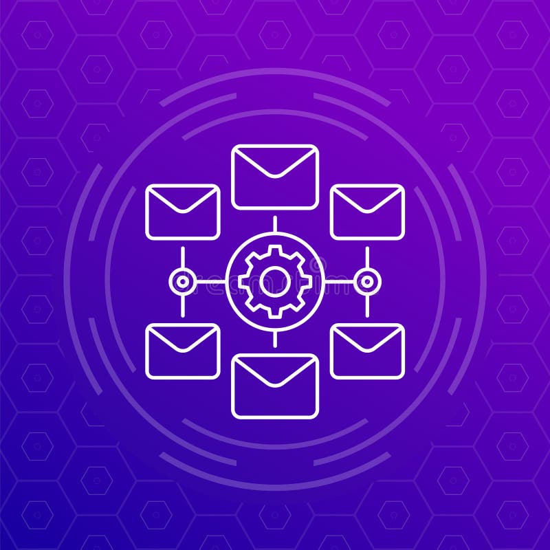 Email Automation Banner on Blue and Yellow Background. Stylish Email ...