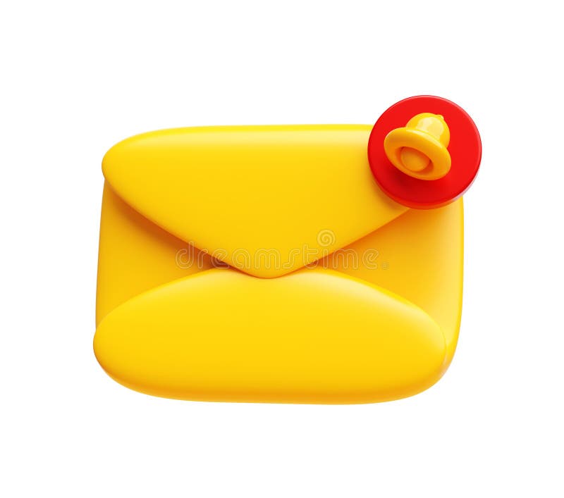 Email with Bell Notification Icon 3d Illustration Stock Illustration ...