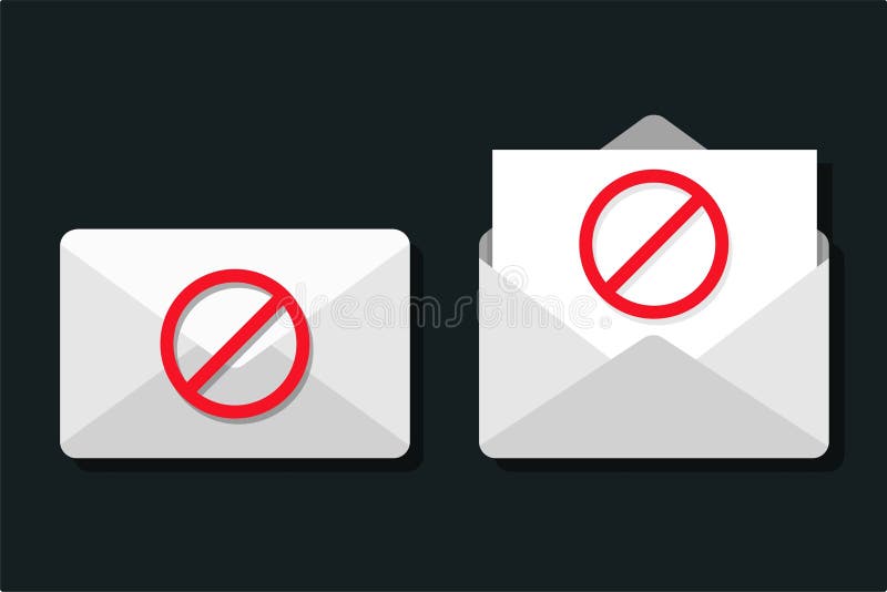 Email Blocked Icon. Illustration Vector Stock Vector - Illustration of ...