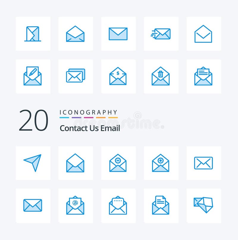 20 Email Blue Color Icon Pack. Like Email. Email. Communication ...