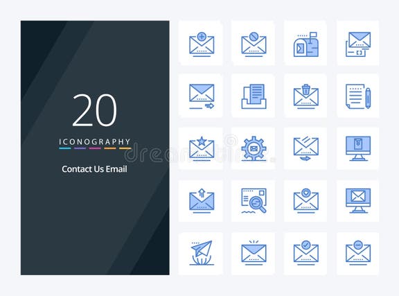 20 Email Blue Color Icon for Presentation Stock Vector - Illustration ...