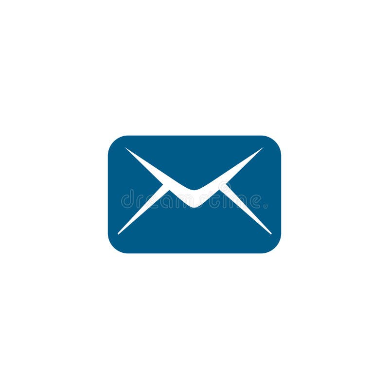 Email Blue Icon on White Background. Blue Flat Style Vector ...