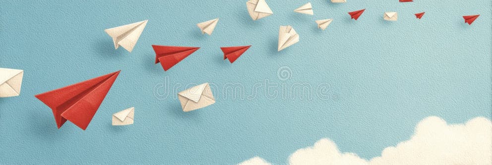 Email Bounce Back Visualization with Paper Planes Crashing into Soft ...