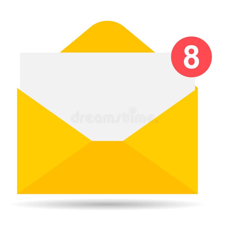 Email Business Icon Shadow, Flat Web Client Message Sign, Mail App ...