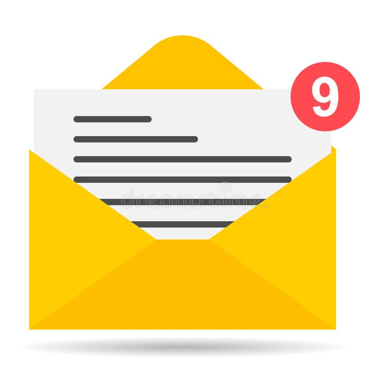 Email Business Icon Shadow, Flat Web Client Message Sign, Mail App ...