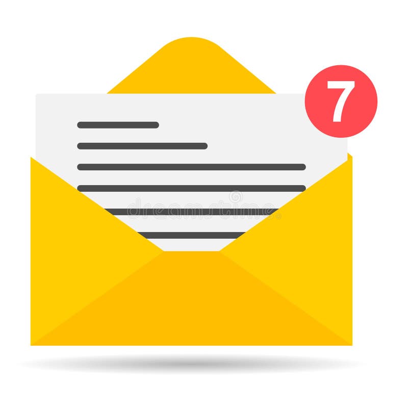 Email Business Icon Shadow, Flat Web Client Message Sign, Mail App ...