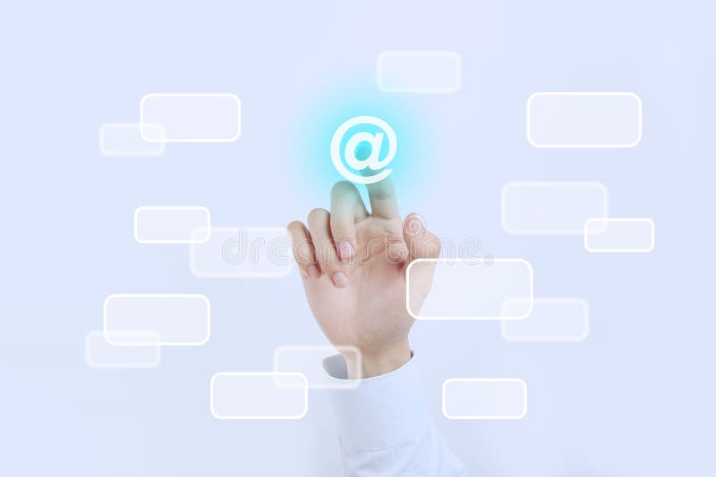 Businessman Clicking on Email Icon Stock Image - Image of concepts ...
