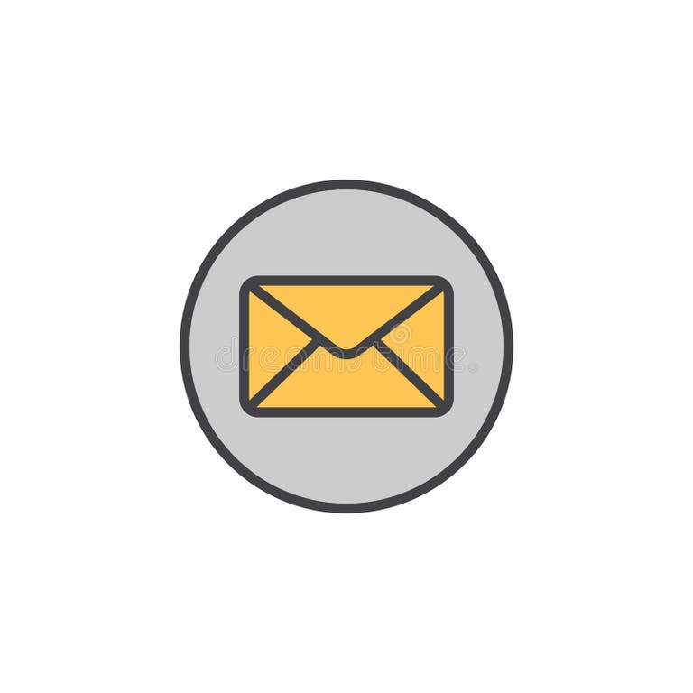 Email Button Icon in Colored Version Stock Vector - Illustration of ...