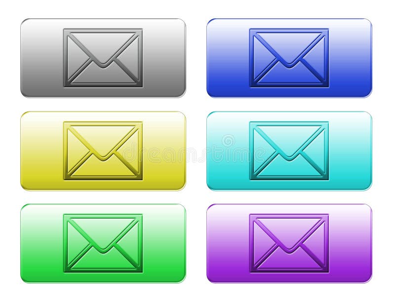 Email buttons stock illustration. Illustration of theme - 9290570